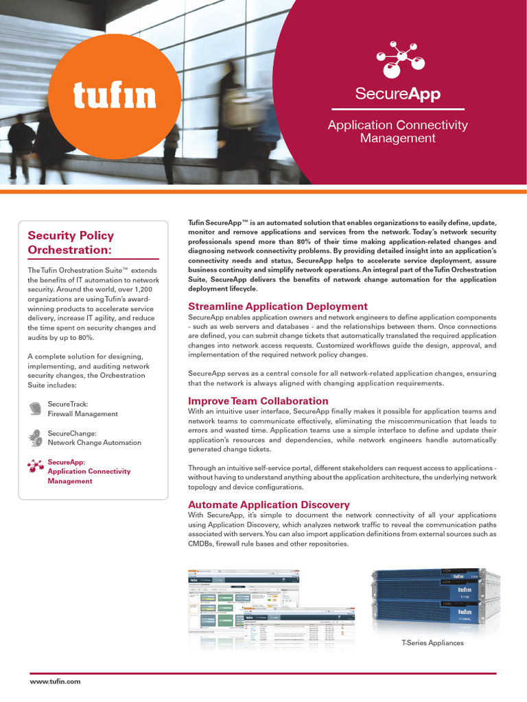 Tufin Secureapp Datasheet | PDF | Computer Network | Load Balancing (Computing)