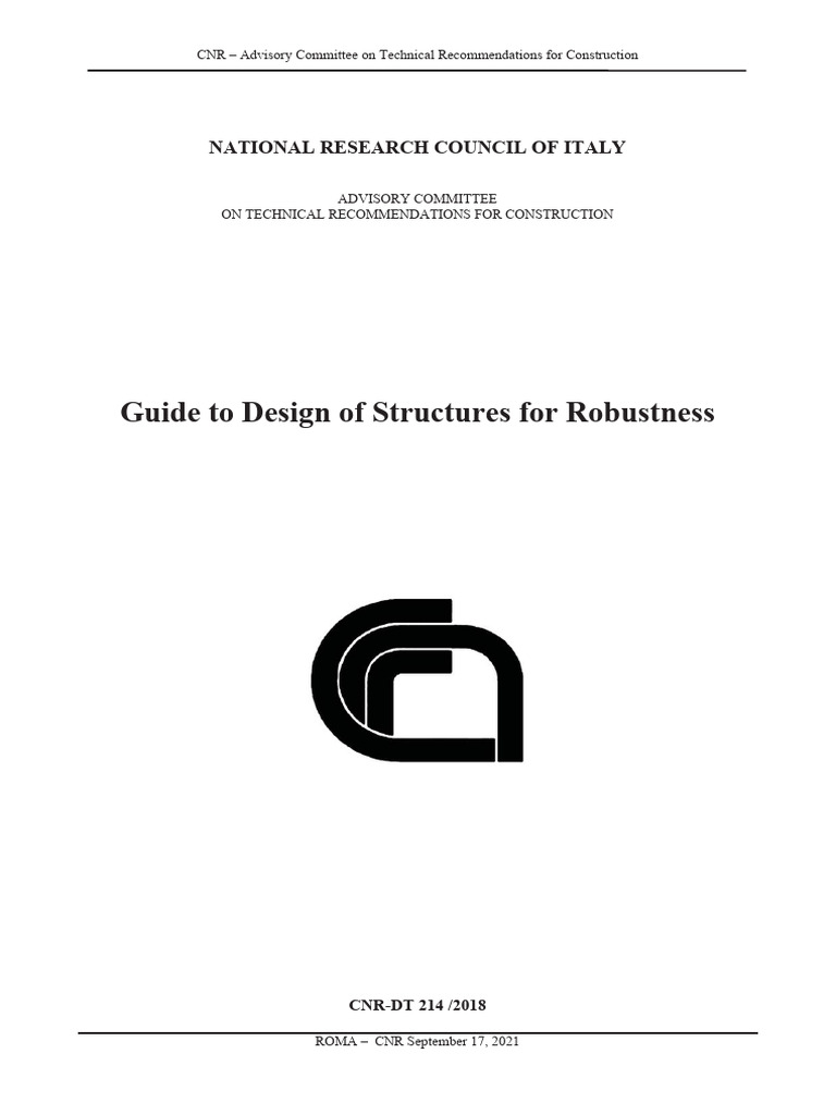 Guide To Design of Structures For Robustness - CNDR 2021 | PDF | Risk ...