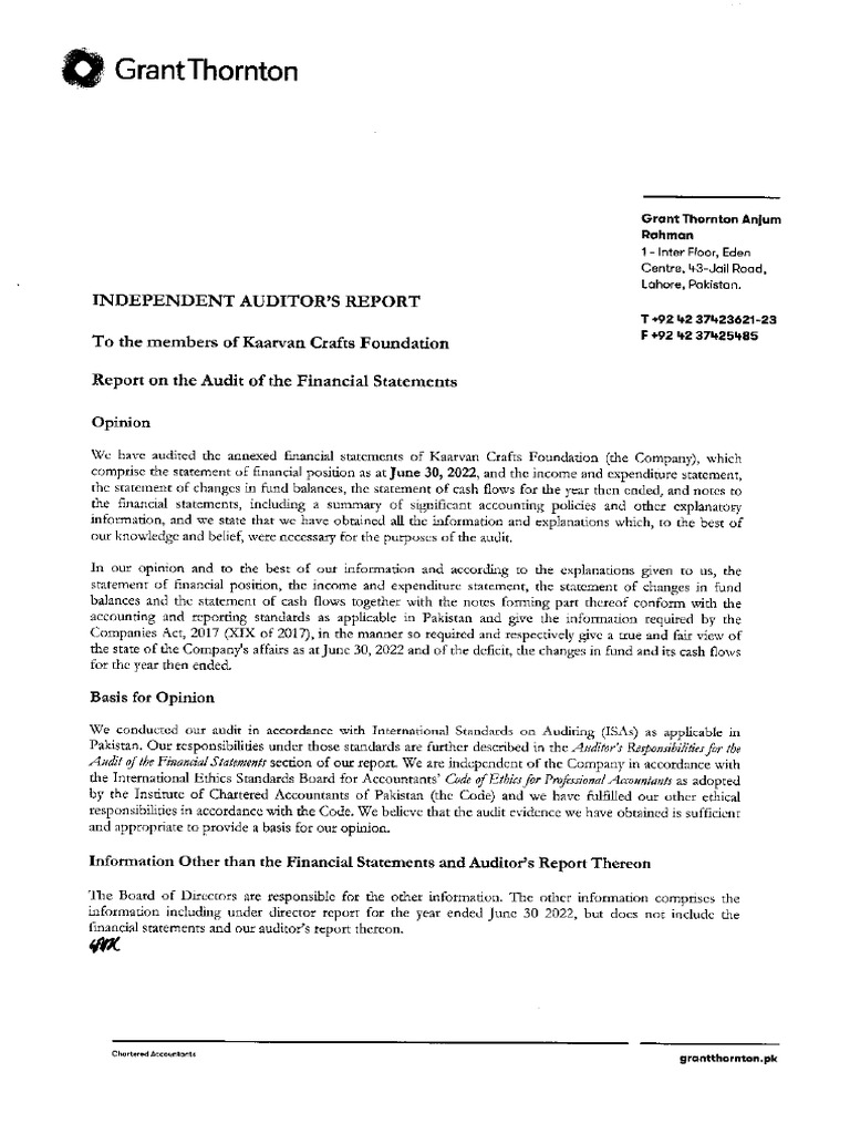 Audit Report 2022 - Kaarvan Crafts Foundation | PDF