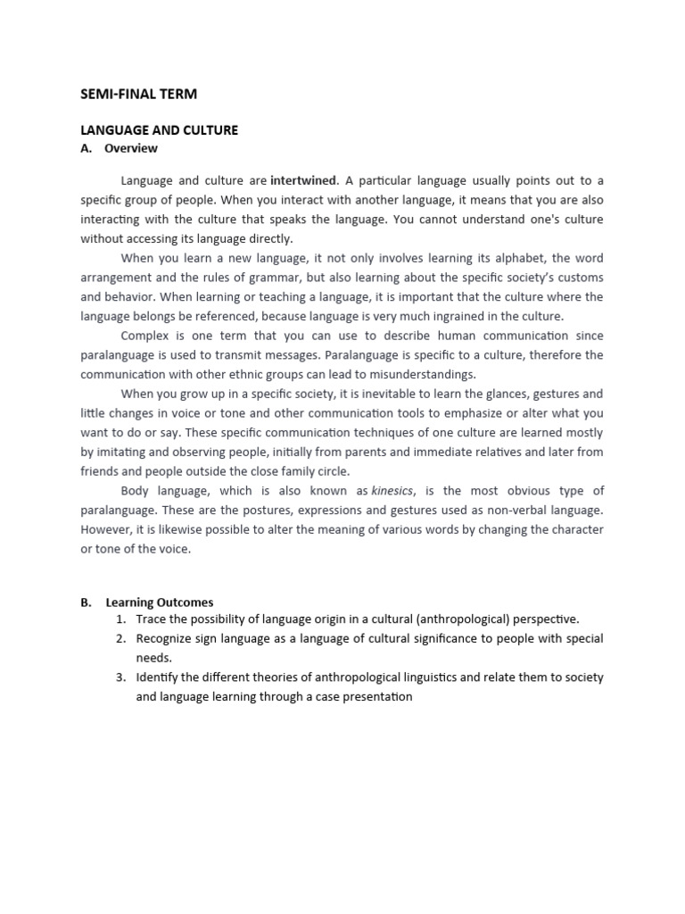 Semi Final Module In Lin 002 Language Culture And Society Pdf
