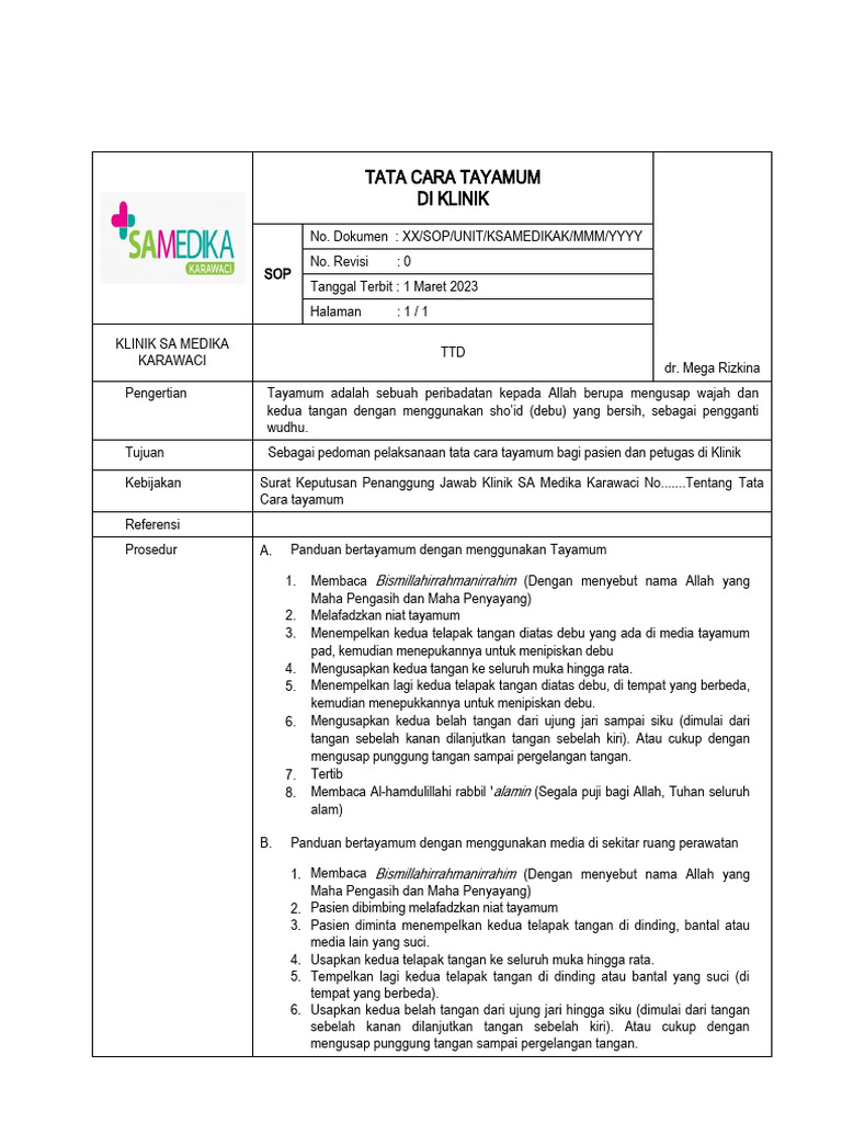 Panduan Tayamum di Klinik SA Medika | PDF