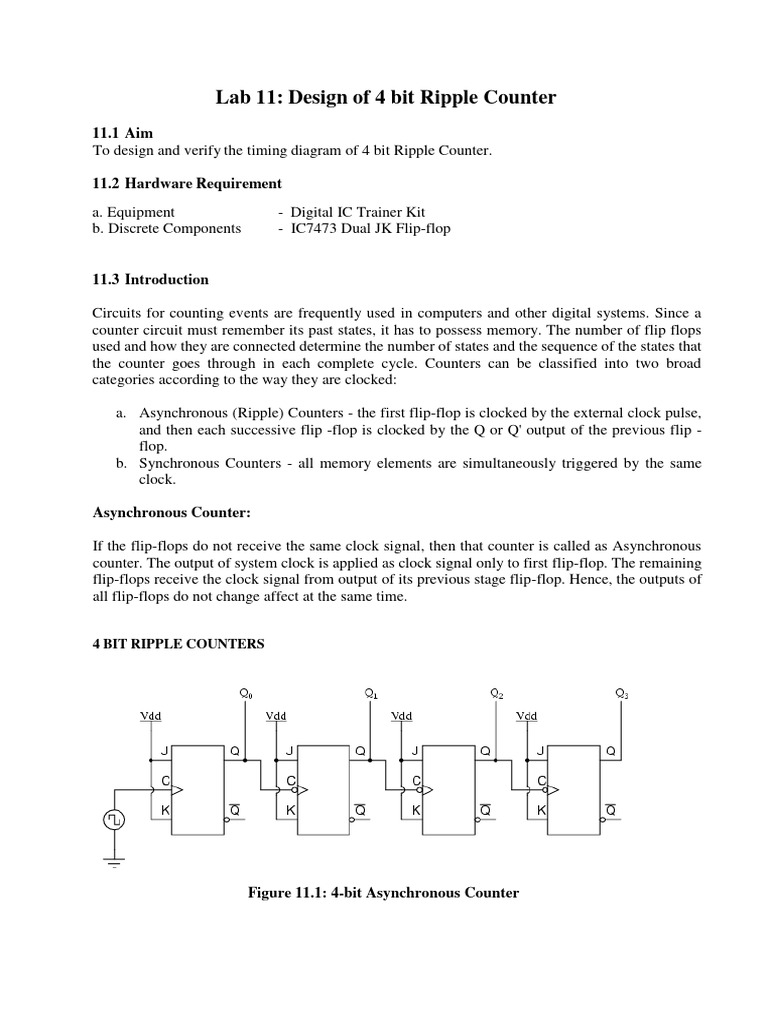 Asynchronous Counter Lab Experiment | PDF | Electrical Circuits | Computer Engineering