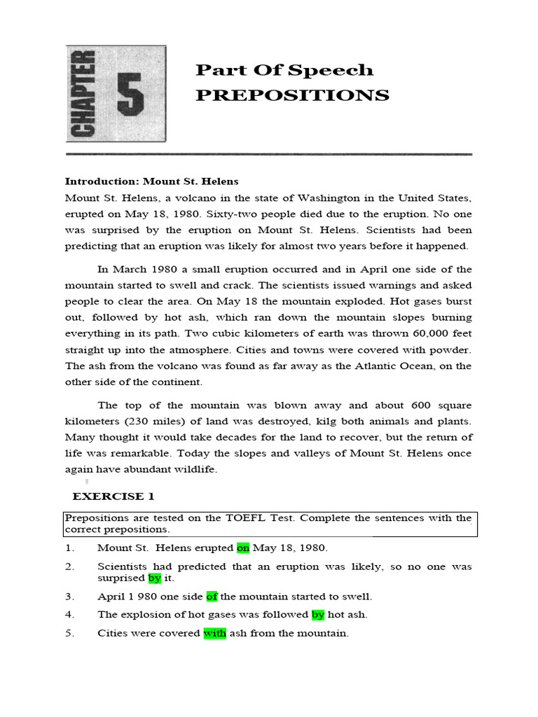 Chapter 5 Preposition | PDF