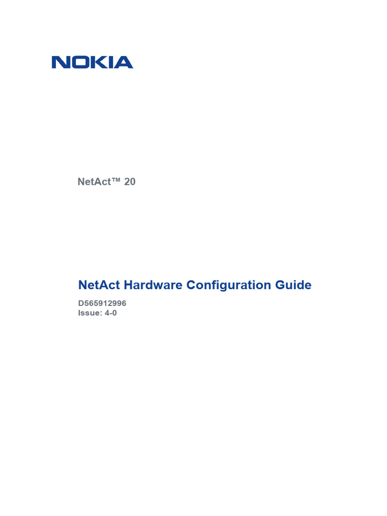 NetAct Hardware Configuration Guide (NetAct22) | PDF | Computer Data Storage | Computer Network