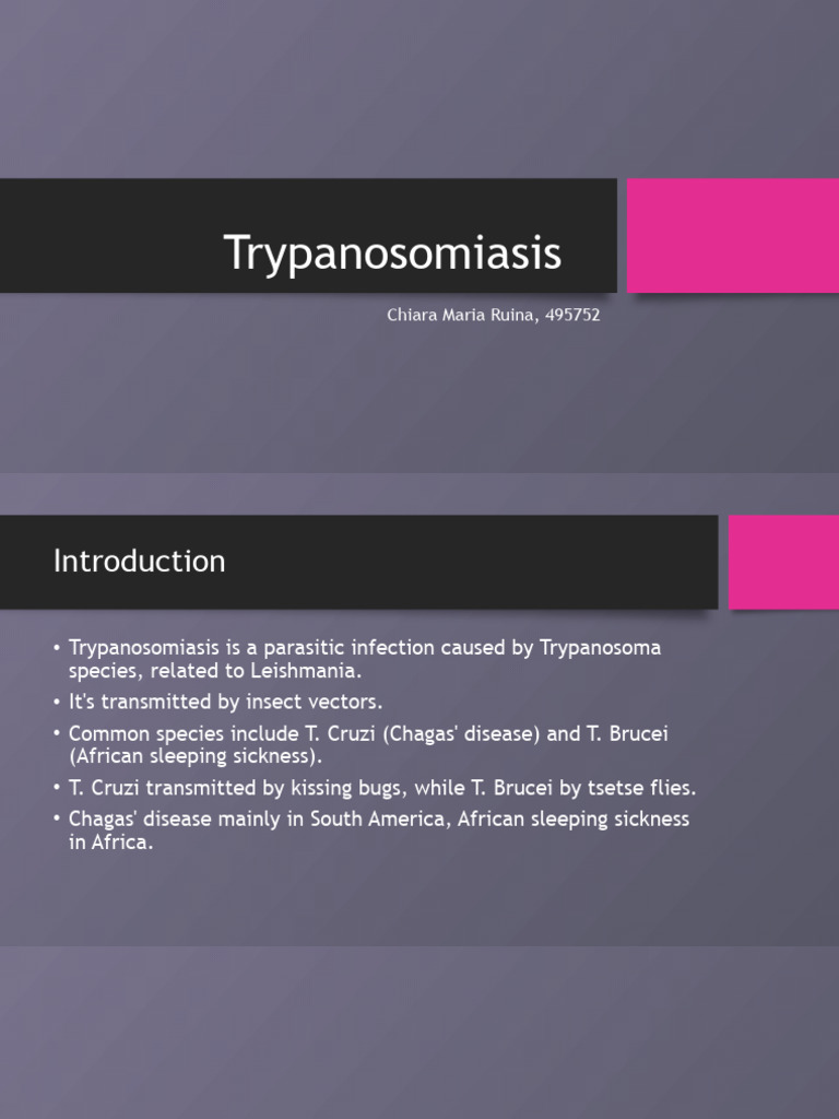 Presentation Trypanosomiasis | PDF | Medicine | Health Sciences
