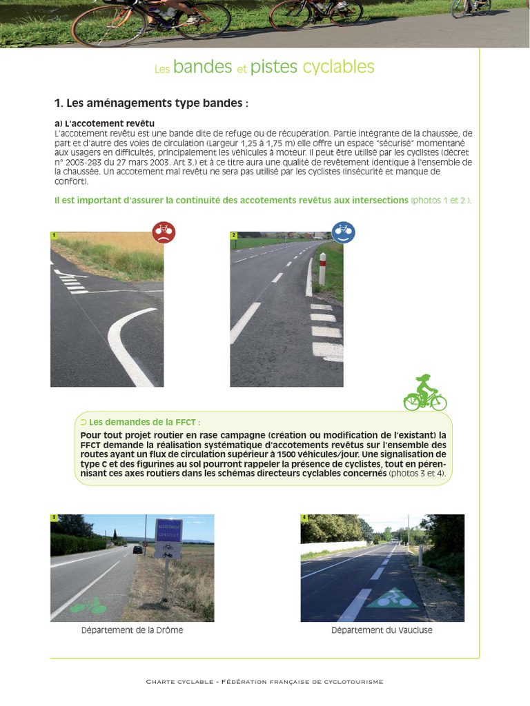 Bandes et Pistes Cyclables : Normes et Aménagements | PDF | Aménagement ...