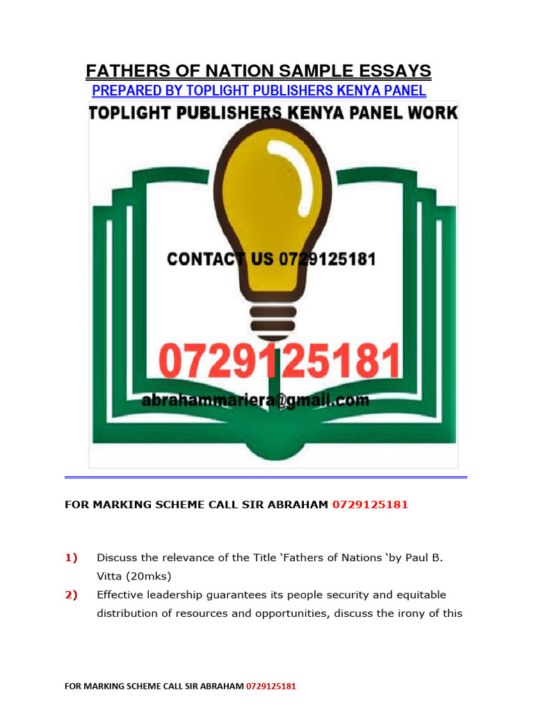 Fathers of Nations Essays Questions | PDF | Social Science