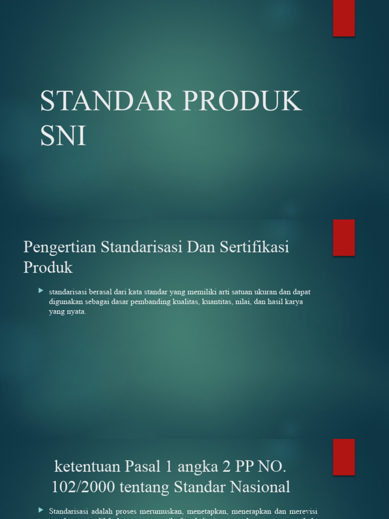 Standar Produk Sni | PDF
