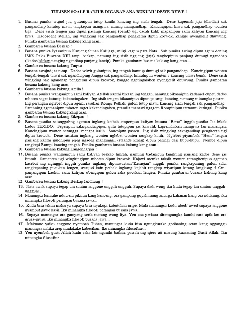 Soal Latihan Busana Pdf