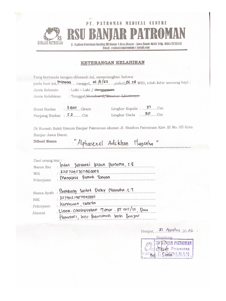 Rsu Banjar Patroman | PDF