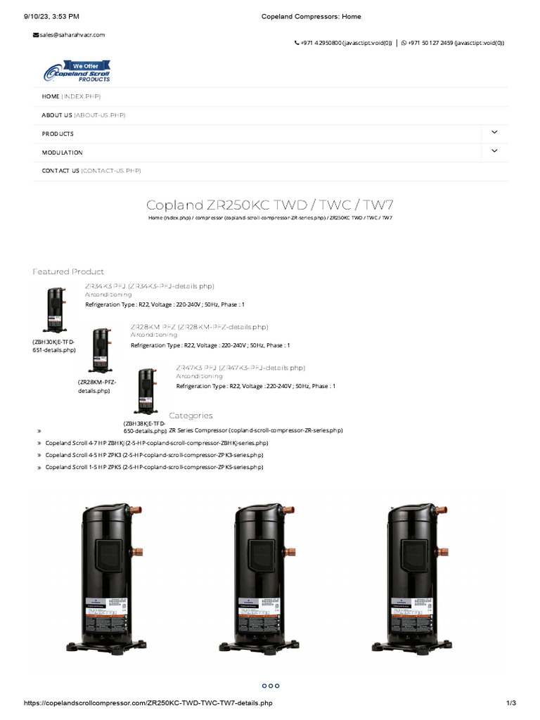 Copeland Compressors - Home | PDF