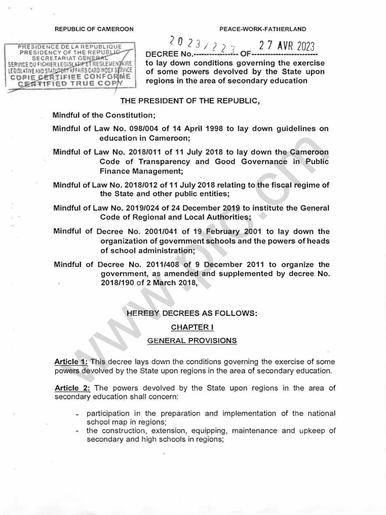 Decree on Regional Powers in Education | PDF | Secondary School | Teachers