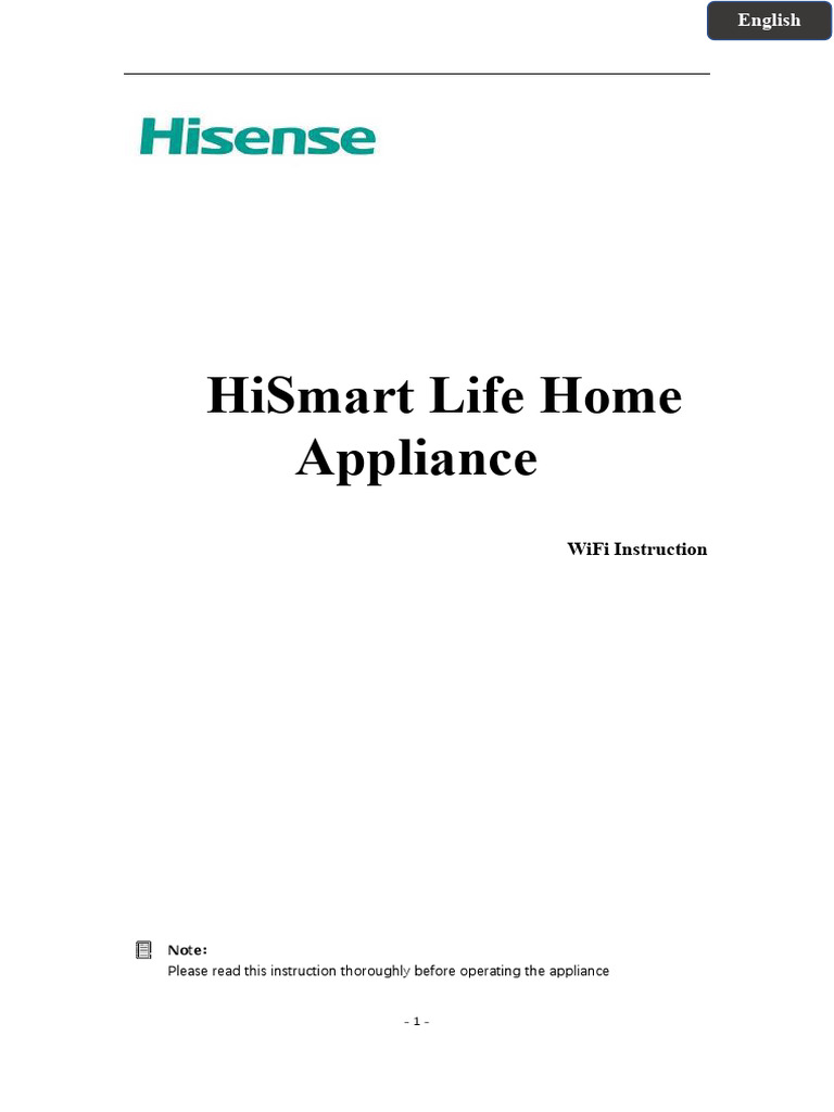 Hisense HiSmart Life WiFi Setup Guide | PDF | Wi Fi | Ieee 802.11