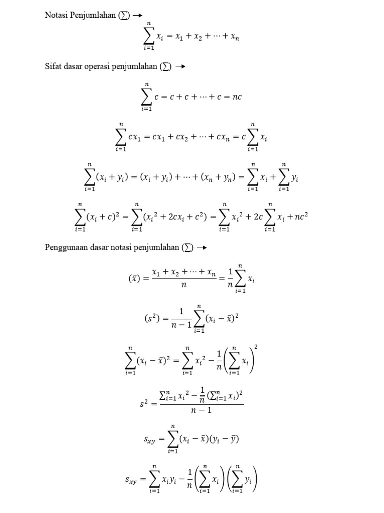 Dasar Notasi Penjumlahan (∑) | PDF | Teaching Methods & Materials