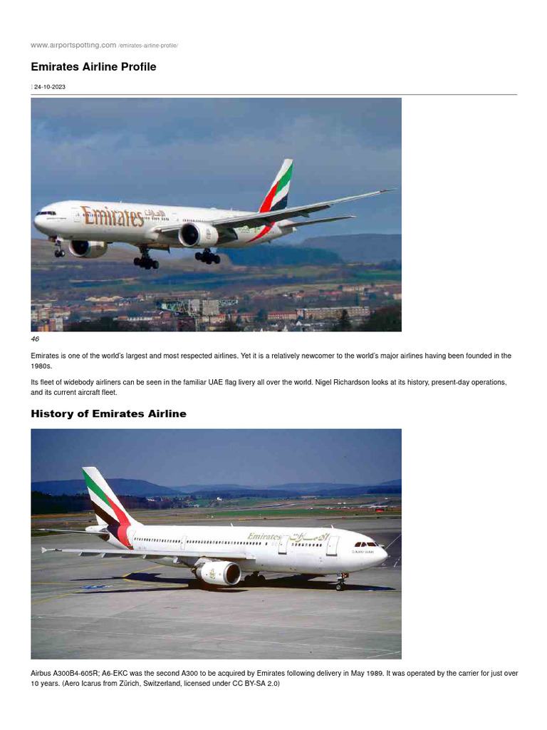 Emirates Airline Profile | PDF