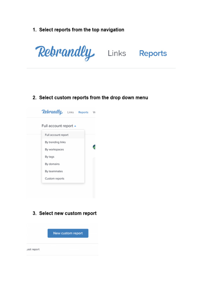 How To Run A Monthly Report in Rebrandly | PDF