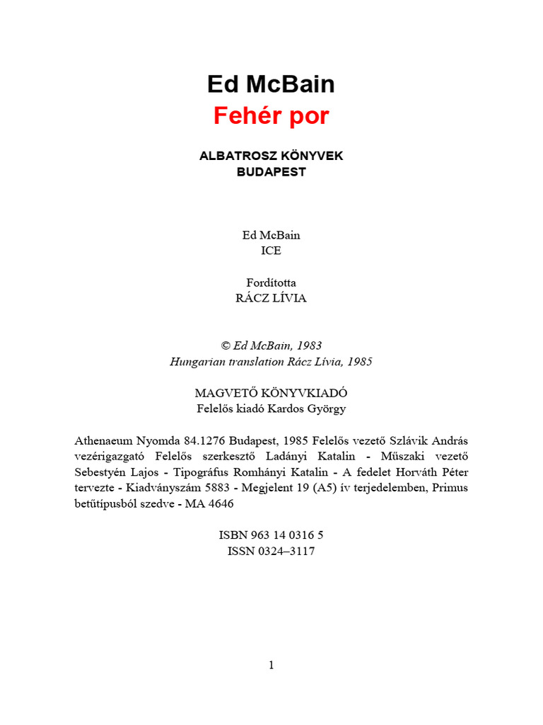 Ed McBain - Fehér Por | PDF