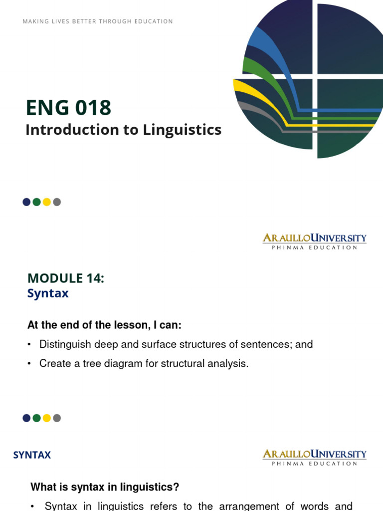 Understanding Linguistic Syntax Basics | PDF | Language Arts ...