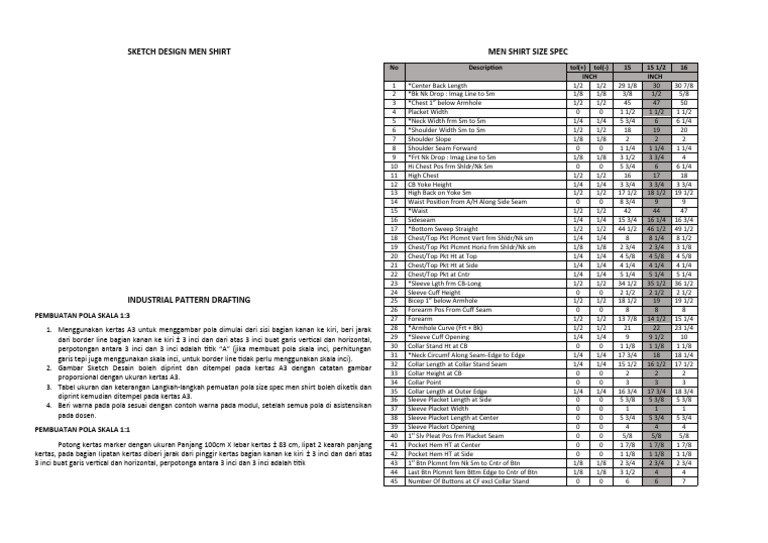 Men Shirt Size Spec | PDF
