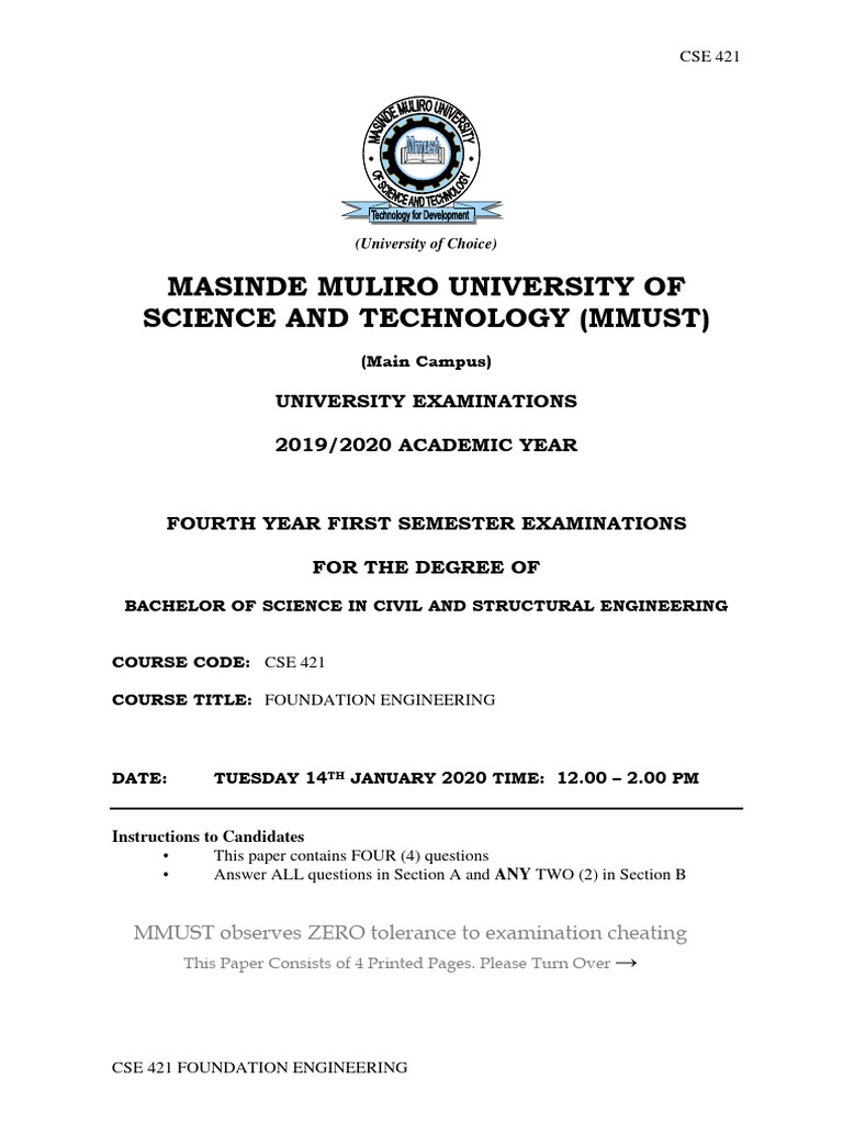 Cse 421 - Foundation Engineering | PDF