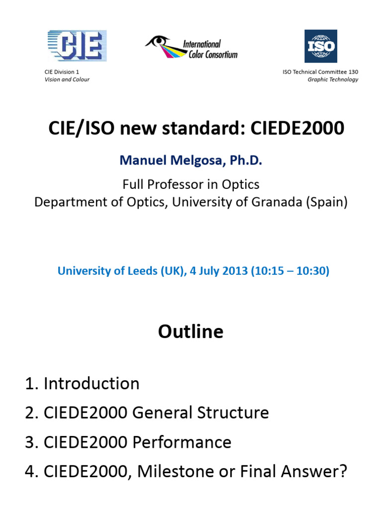 Melgosa CIEDE2000 Workshop-July4 | PDF | Artistic Techniques | Optics
