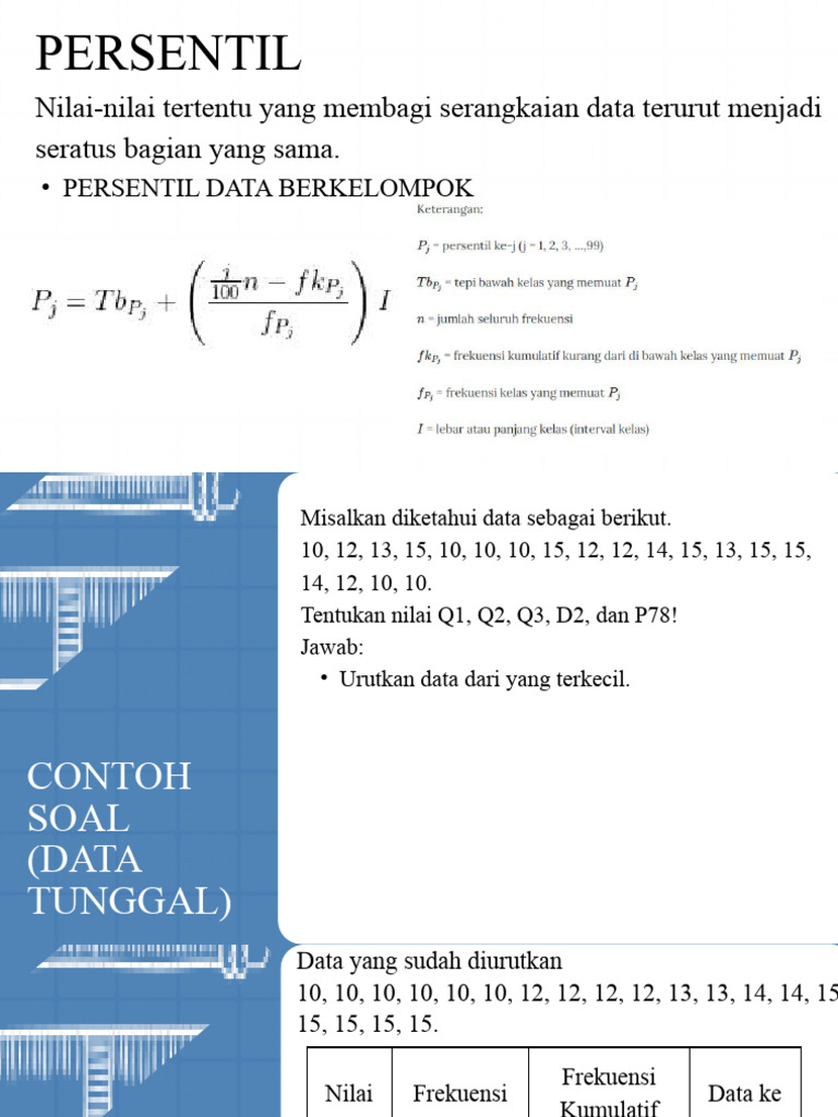 Kuartil, Desil, Persentil | PDF | Metode & Bahan Ajar
