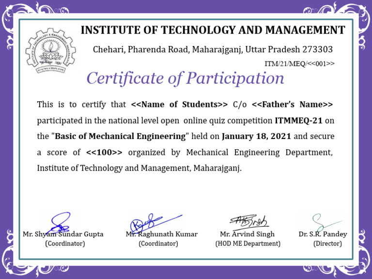 ME Certificate | PDF