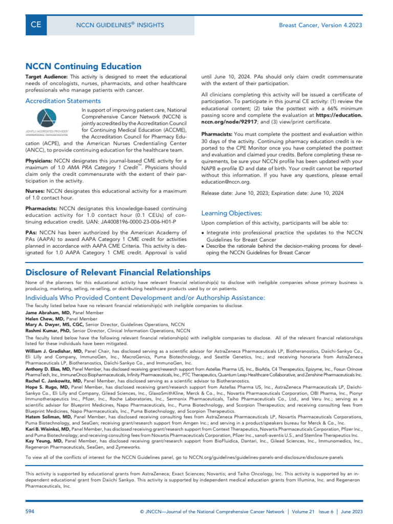 NCCN Breast Cancer | PDF