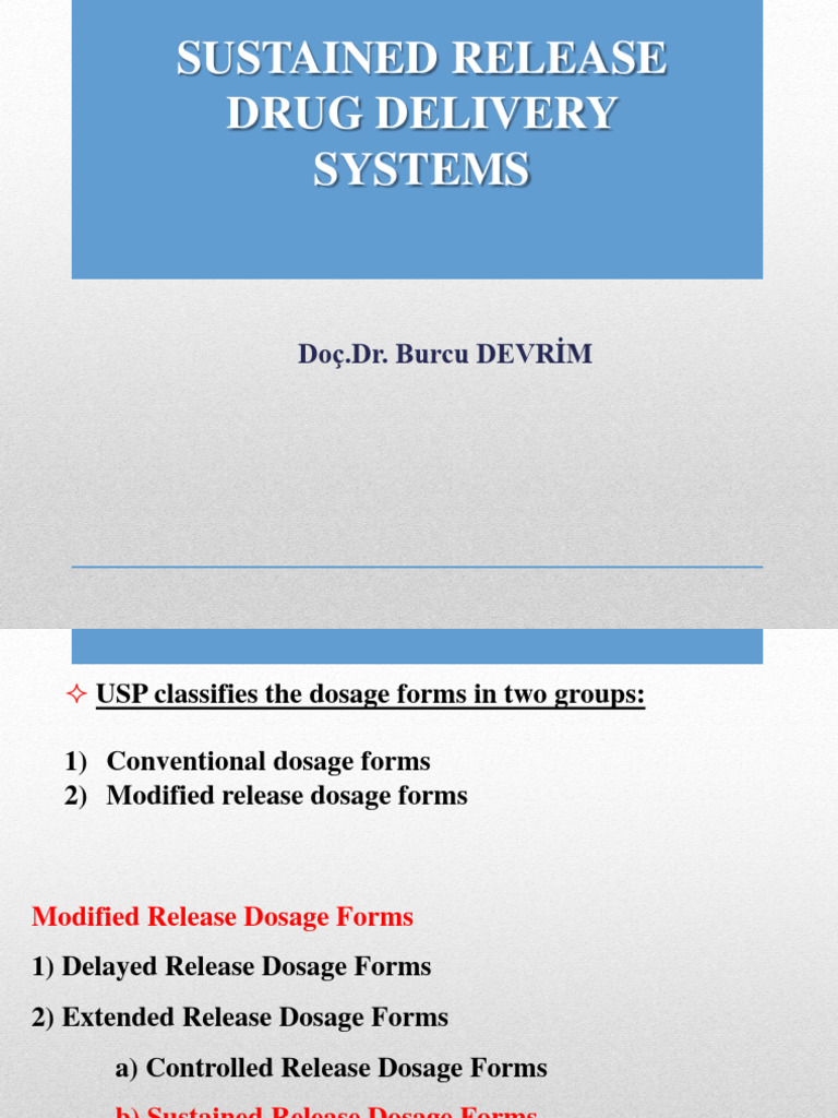 13 - Week - Controlled Release Systems | PDF | Chemistry | Dose ...