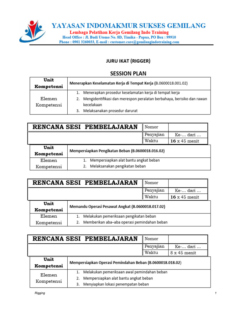 Sesion - Plan Riger | PDF