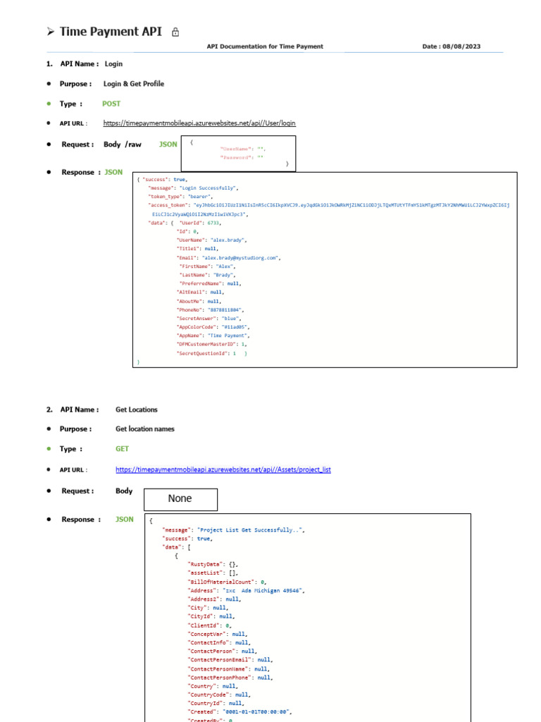 Time Payment API Doc New | PDF