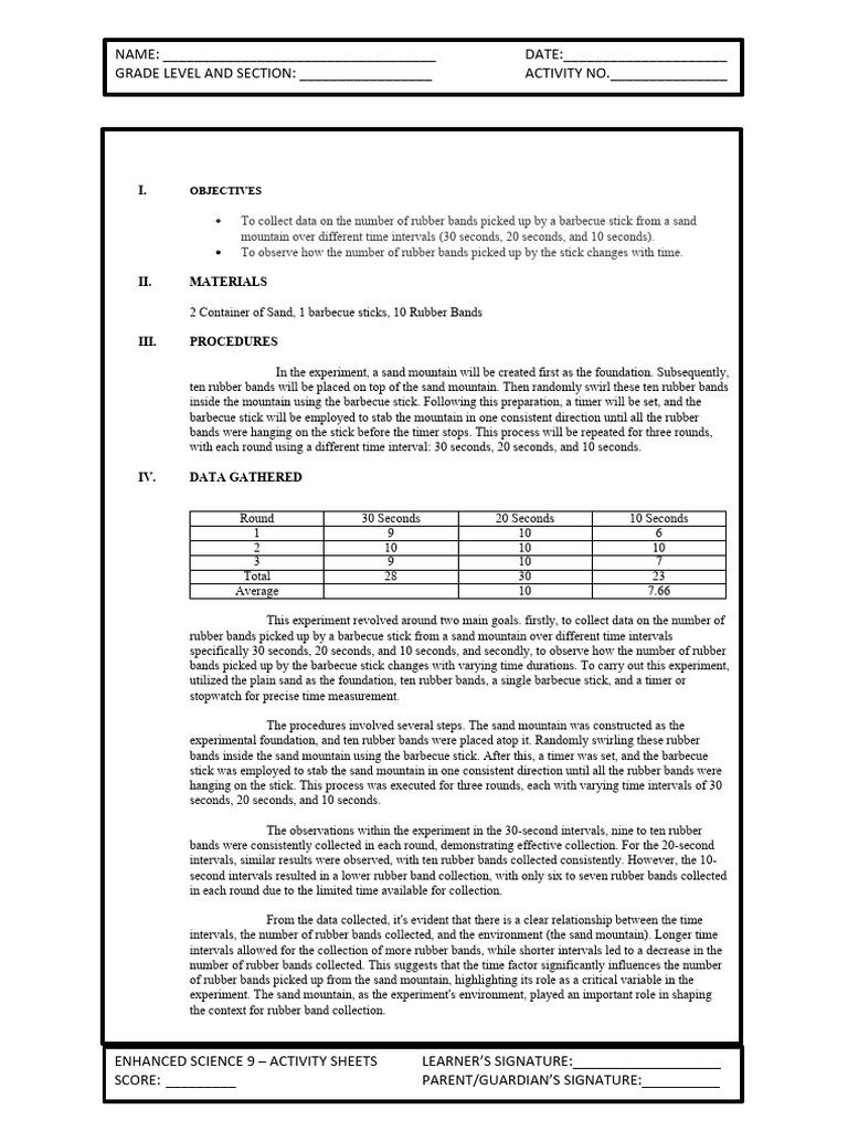 Science Activity | PDF | Experiment | Cognitive Science