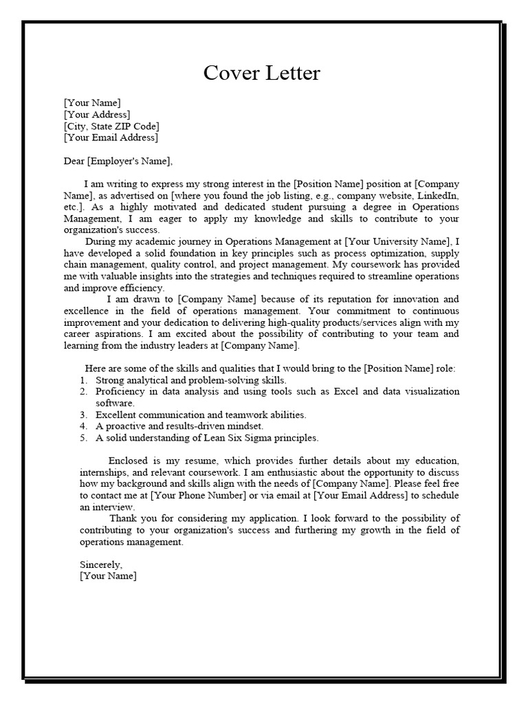 Cover Letter Format | PDF