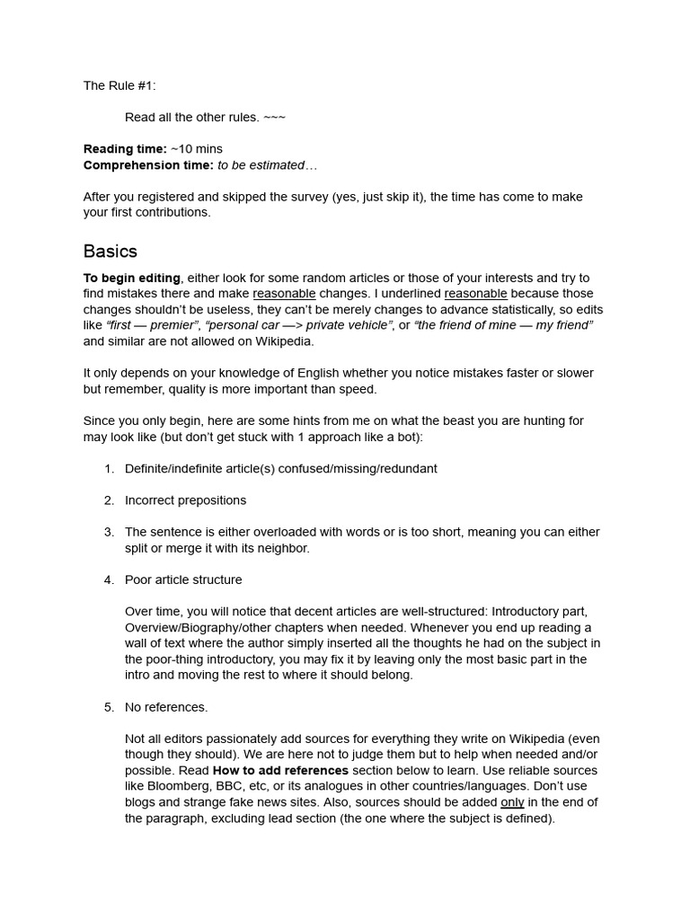 Tips - Wiki Editing | PDF
