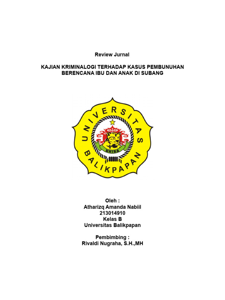 UAS Kriminalogi Hukum Review Jurnal | PDF