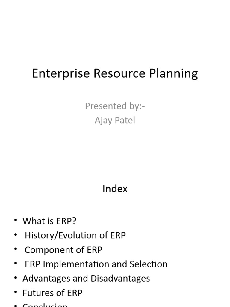 Enterprise Resource Planning | PDF