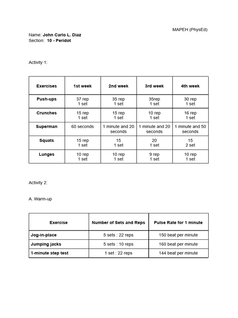 MAPEH (Phys Ed) - 2 | PDF