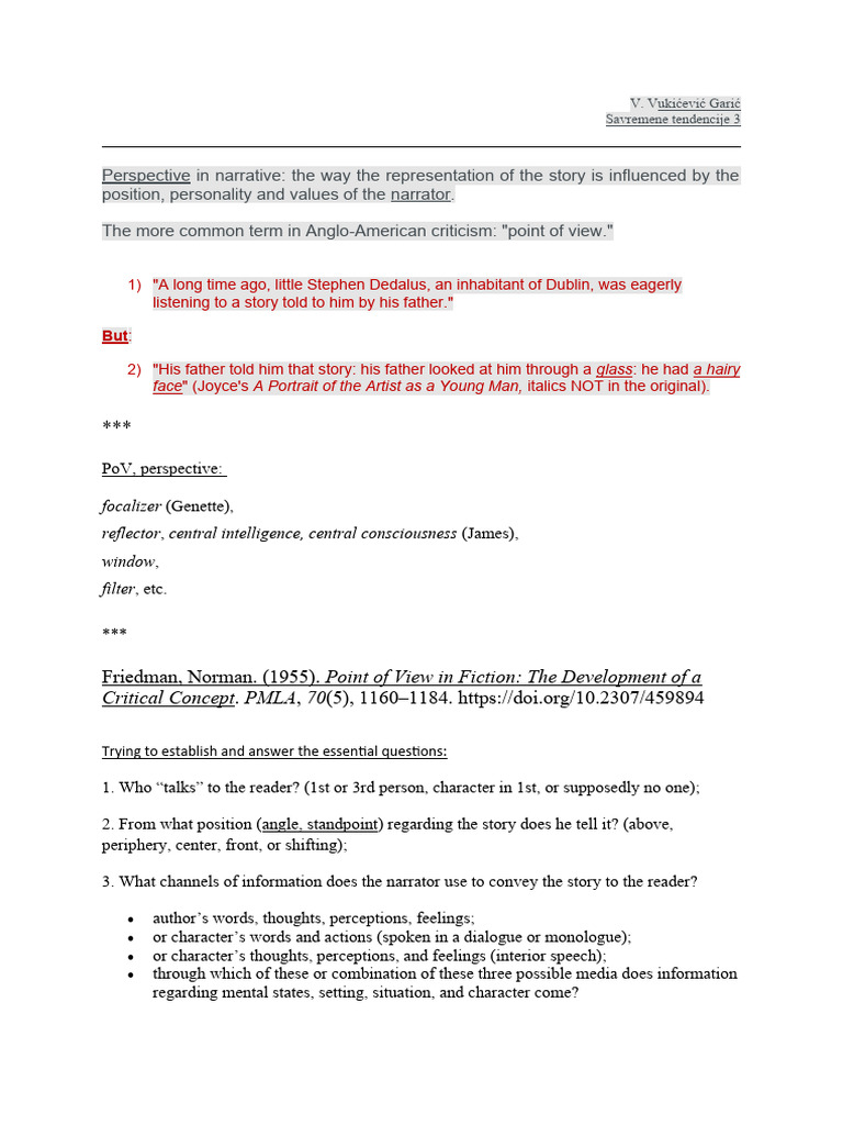 Point of View, Narrative Voice | PDF | Social Science | Philosophy