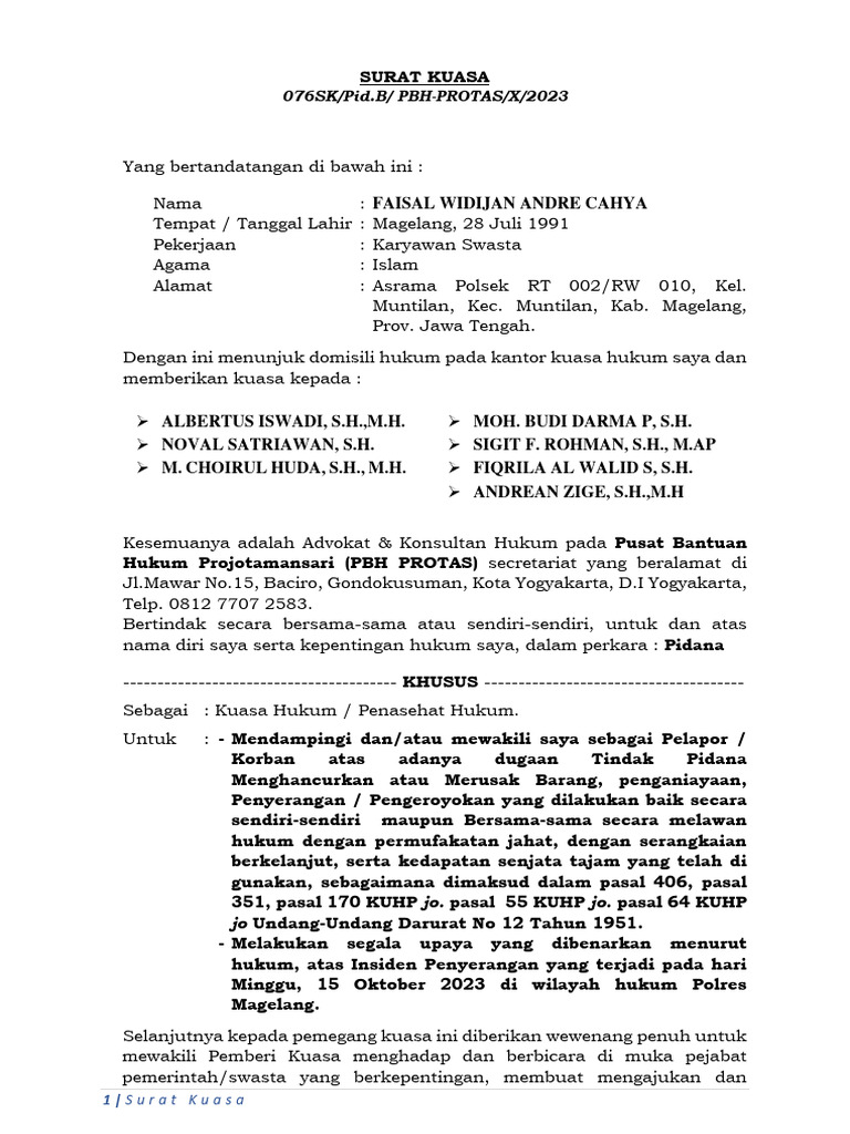 SK Faisal Widijan Andre Cahya | PDF SK Faisal Widijan Andre Cahya | PDF
