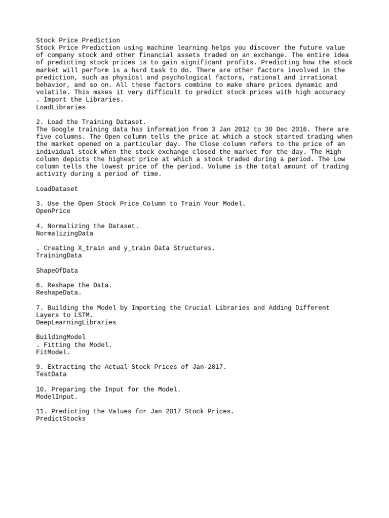Stock Price Prediction PDF