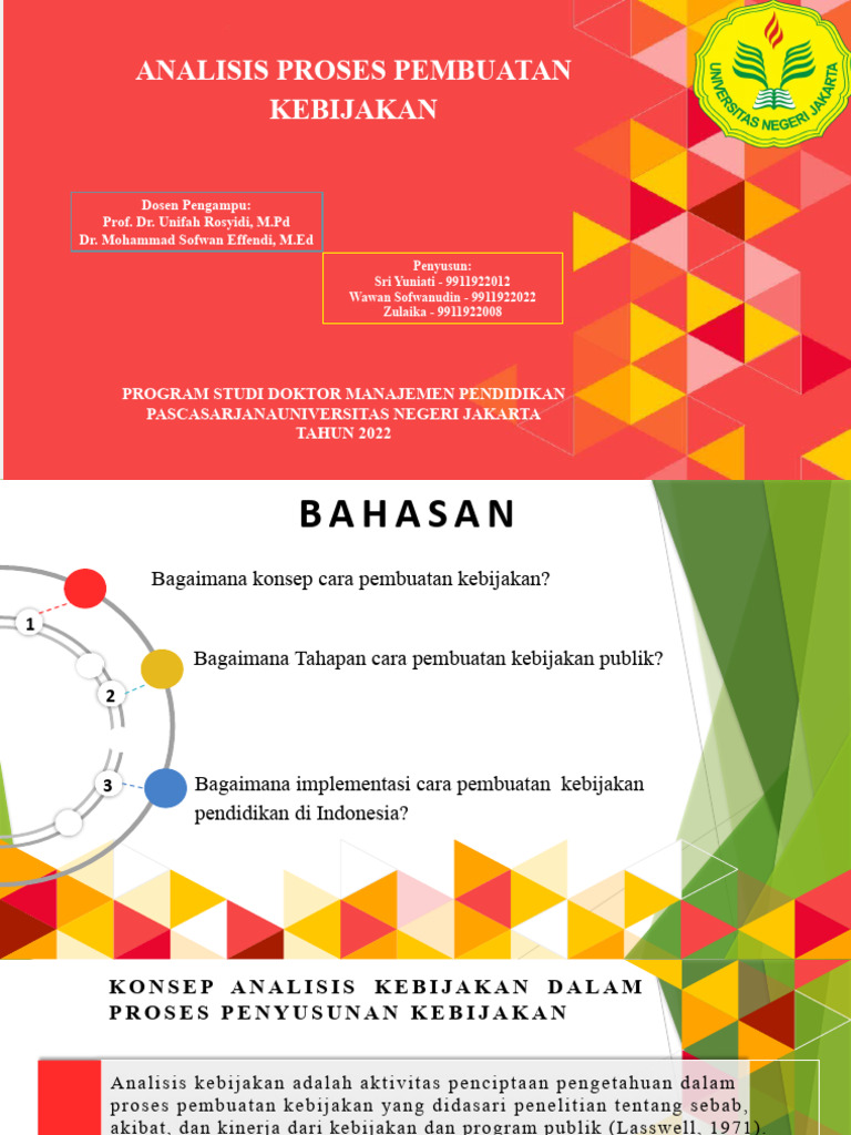 Tugas - Analisis Proses Pembuatan Kebijakan - Unifah Akhir | PDF