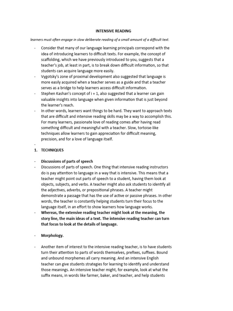Intensive Reading | PDF