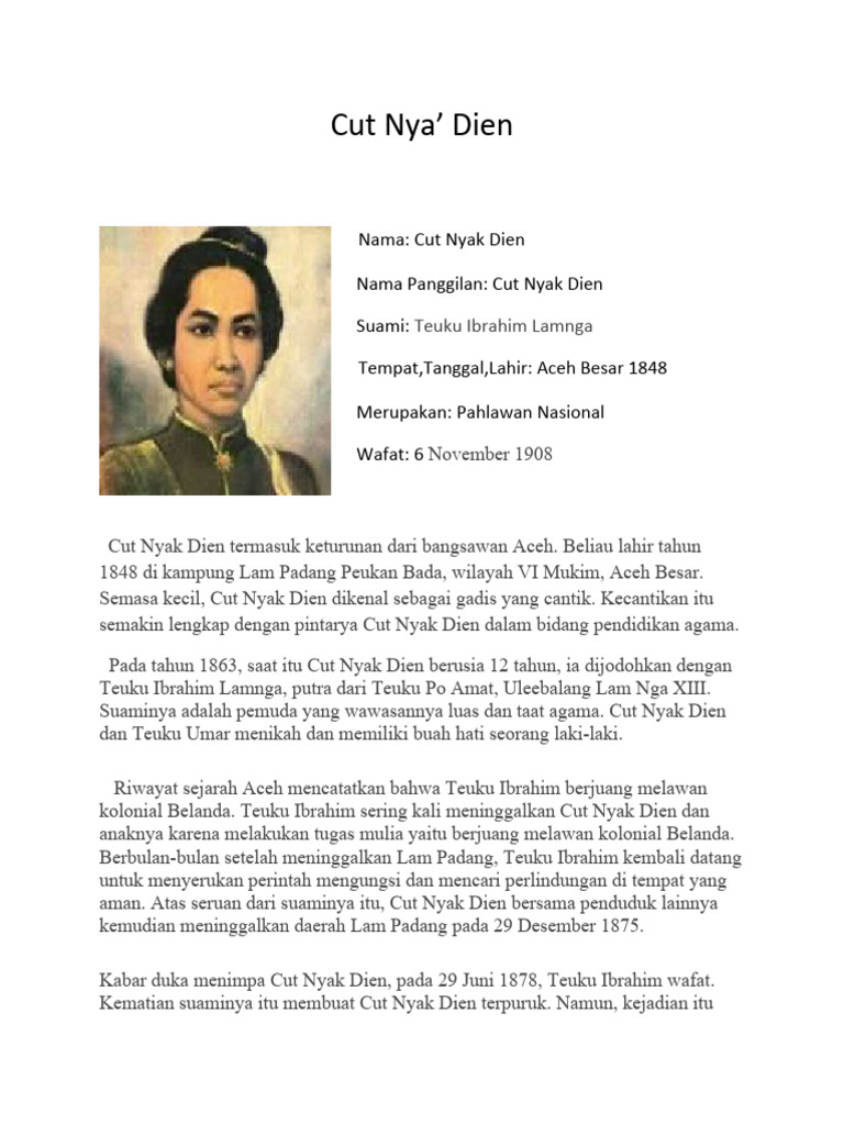 Biografi Cut Nya Dien | PDF
