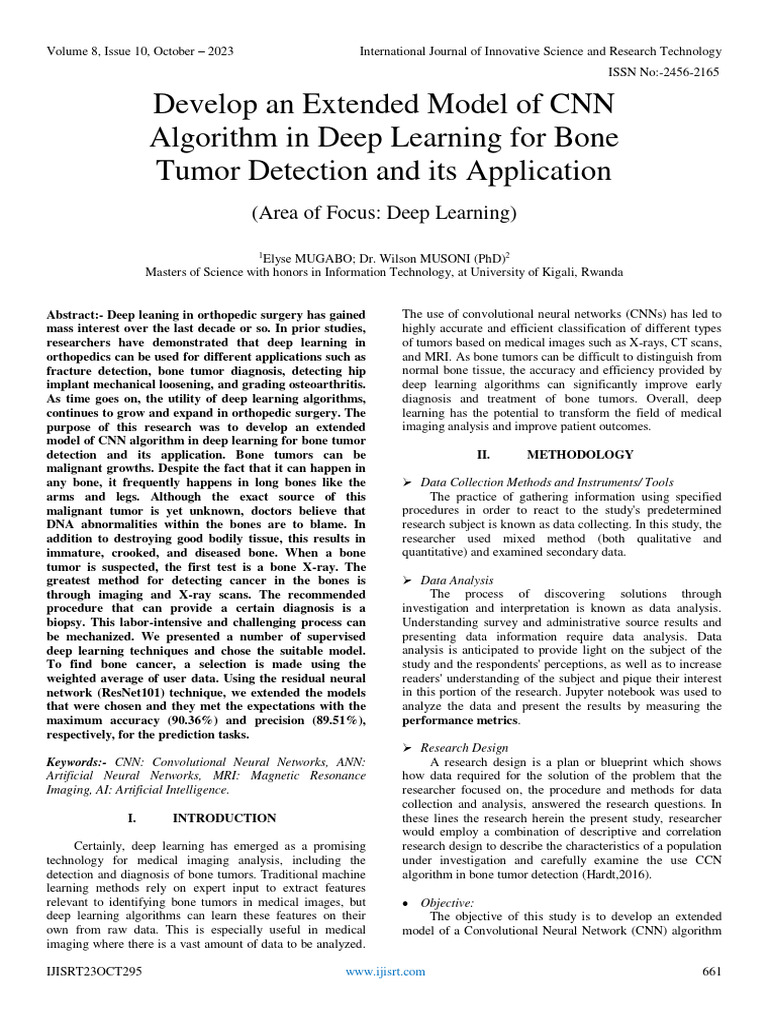 CNN Model for Bone Tumor Detection | PDF | Artificial Neural Network ...