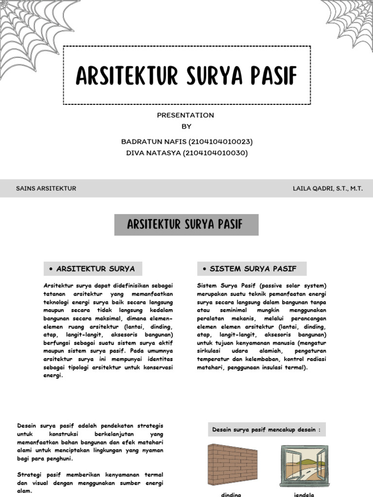 Kelompok 4 - Arsitektur Surya Pasif | PDF
