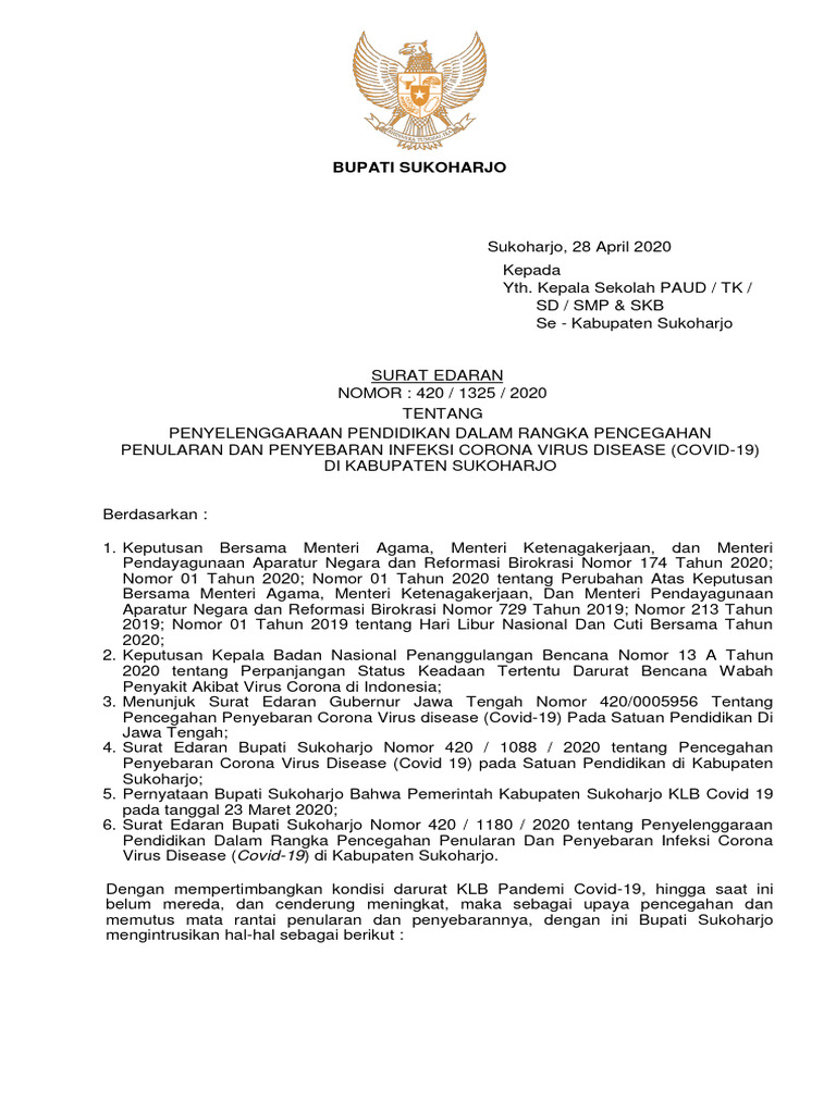 Surat Edaran Perpanjangan Libur Sekolah 3 | PDF Surat Edaran Perpanjangan Libur Sekolah 3 | PDF