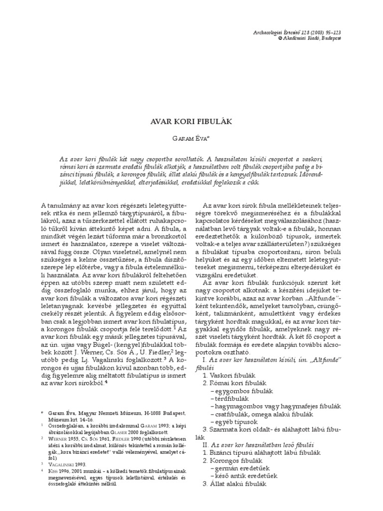 Avar Kori Fibulak | PDF