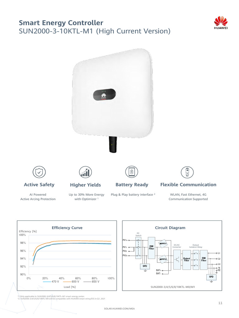 Fisa Tehnica SUN2000 en | PDF | Alternating Current | Electrical Equipment