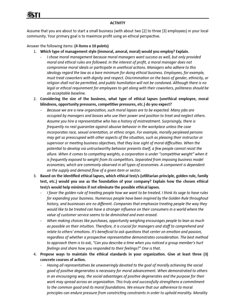 02 Activity 1 (Entrep) | PDF | Employment | Emotions