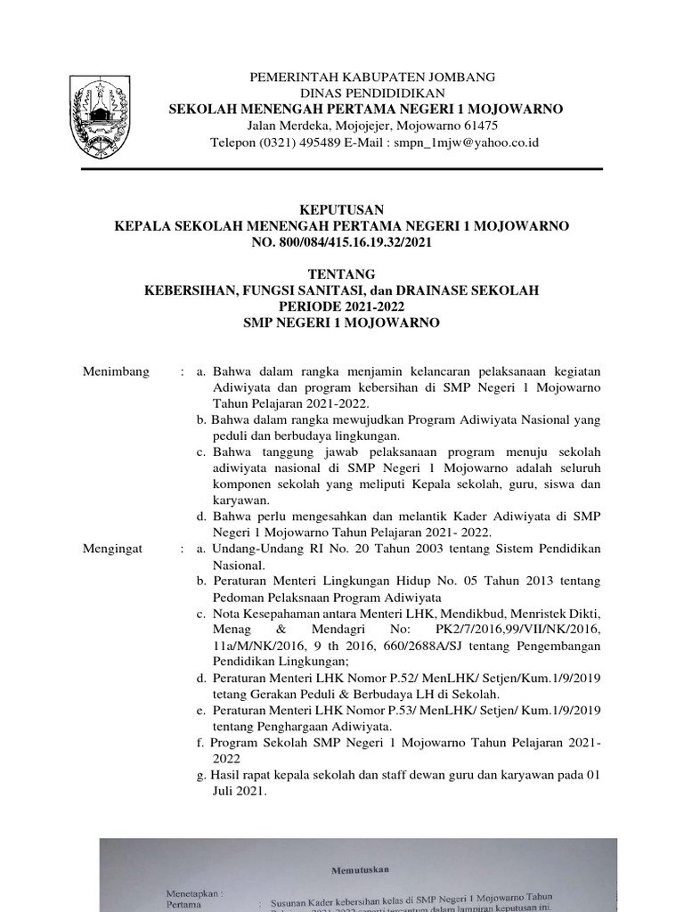 KEBERSIHAN, FUNGSI SANITASI, Dan DRAINASE SEKOLAH | PDF